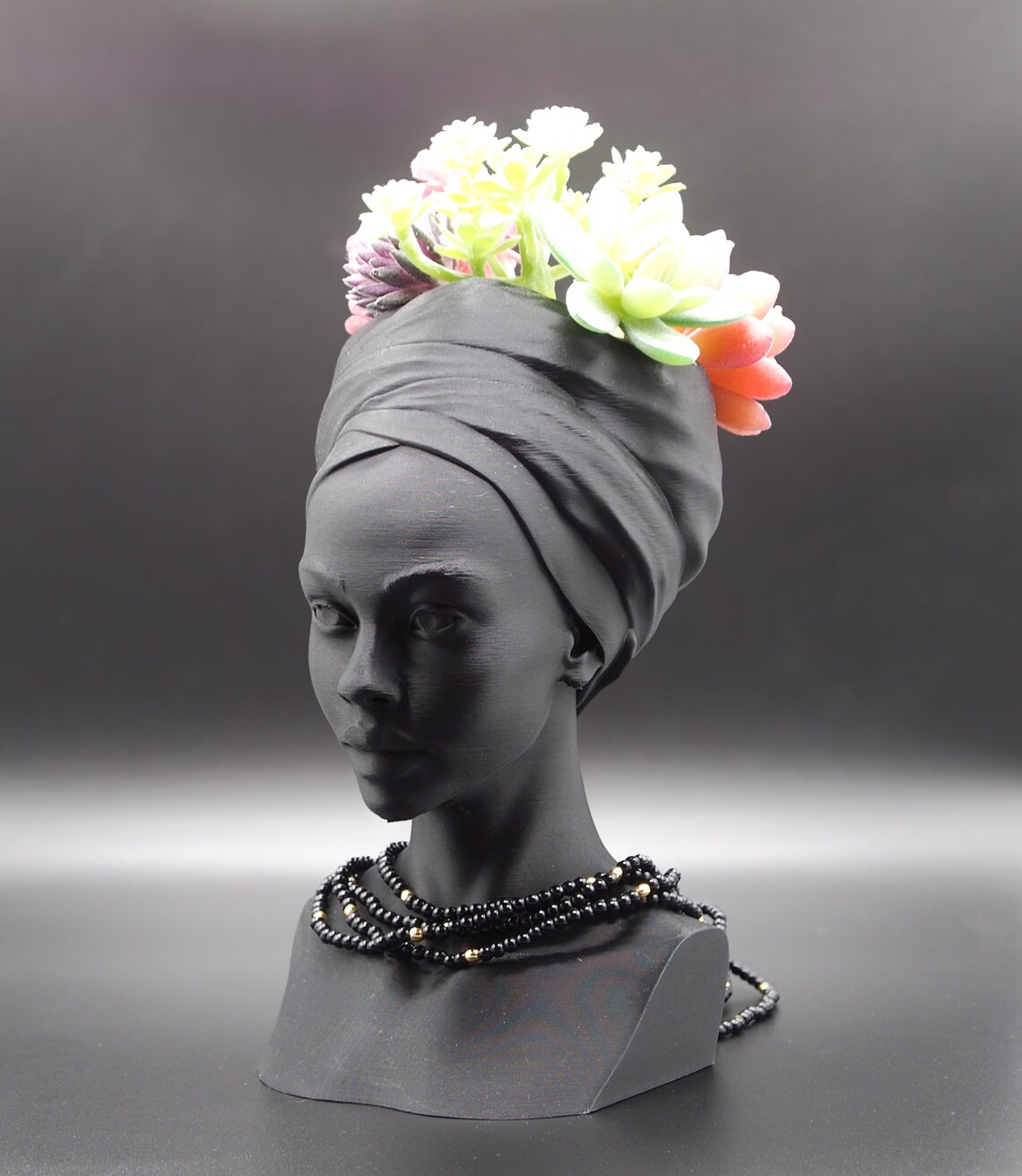 Afrocentric Woman Face Planter Desk Planter, African Bust, Cozy Room ...