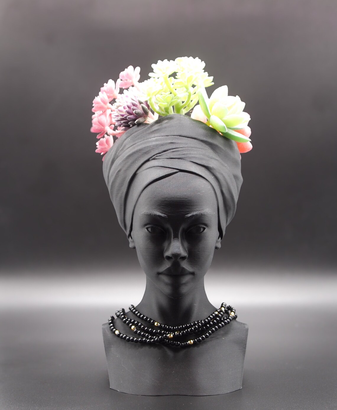 Afrocentric Woman Face Planter Desk Planter, African Bust, Cozy Room ...