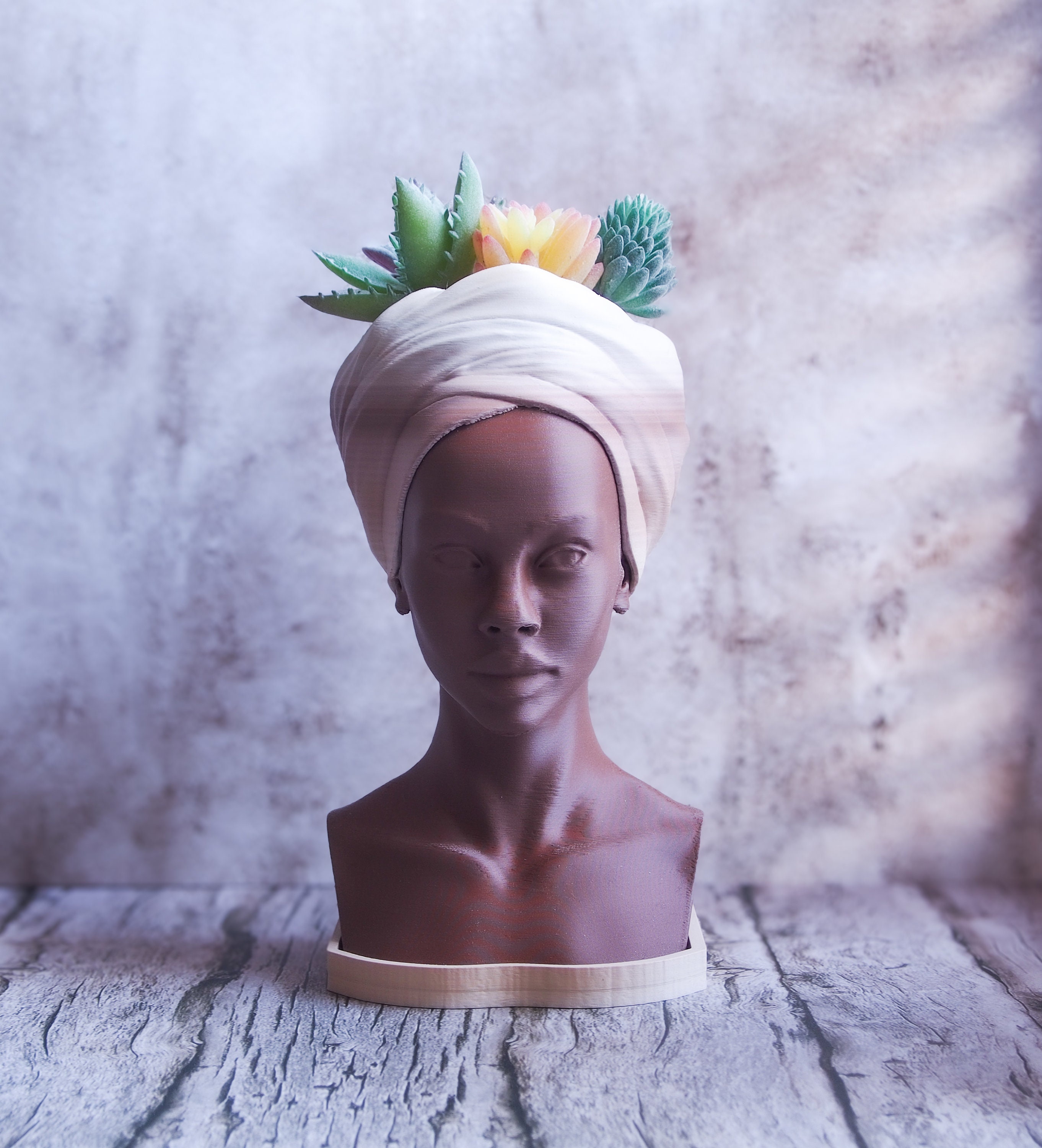 African Woman Face Succulent Planter – Earth Tones Colors - African ...