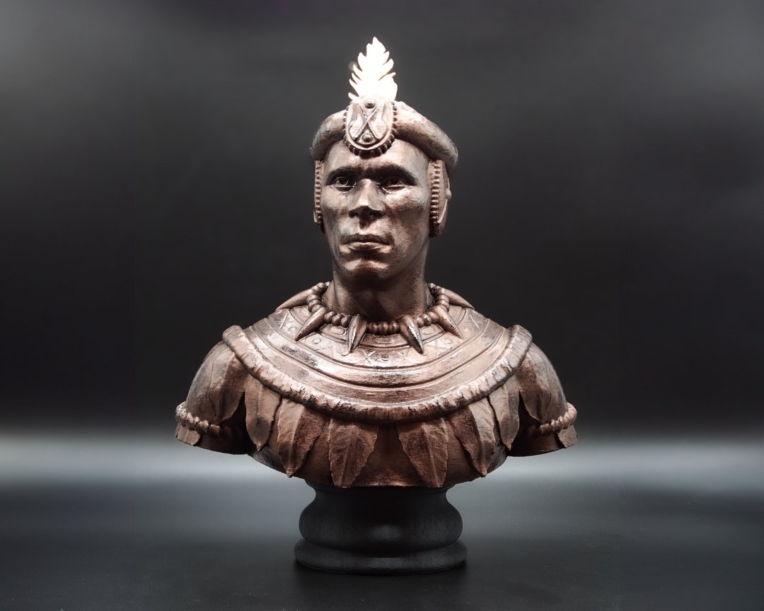 Shaka Zulu Bust - Handmade Art, Office and Home, Tabletop, African King ...