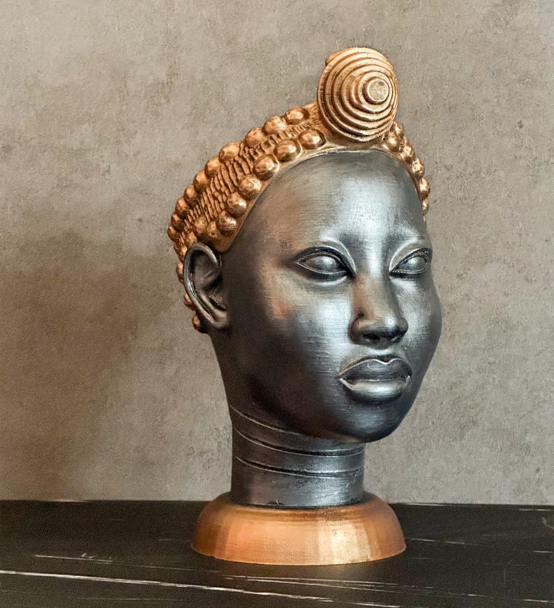 Crowned Head of an Oni - Ife Yoruba Sculpture, African Royalty Art ...