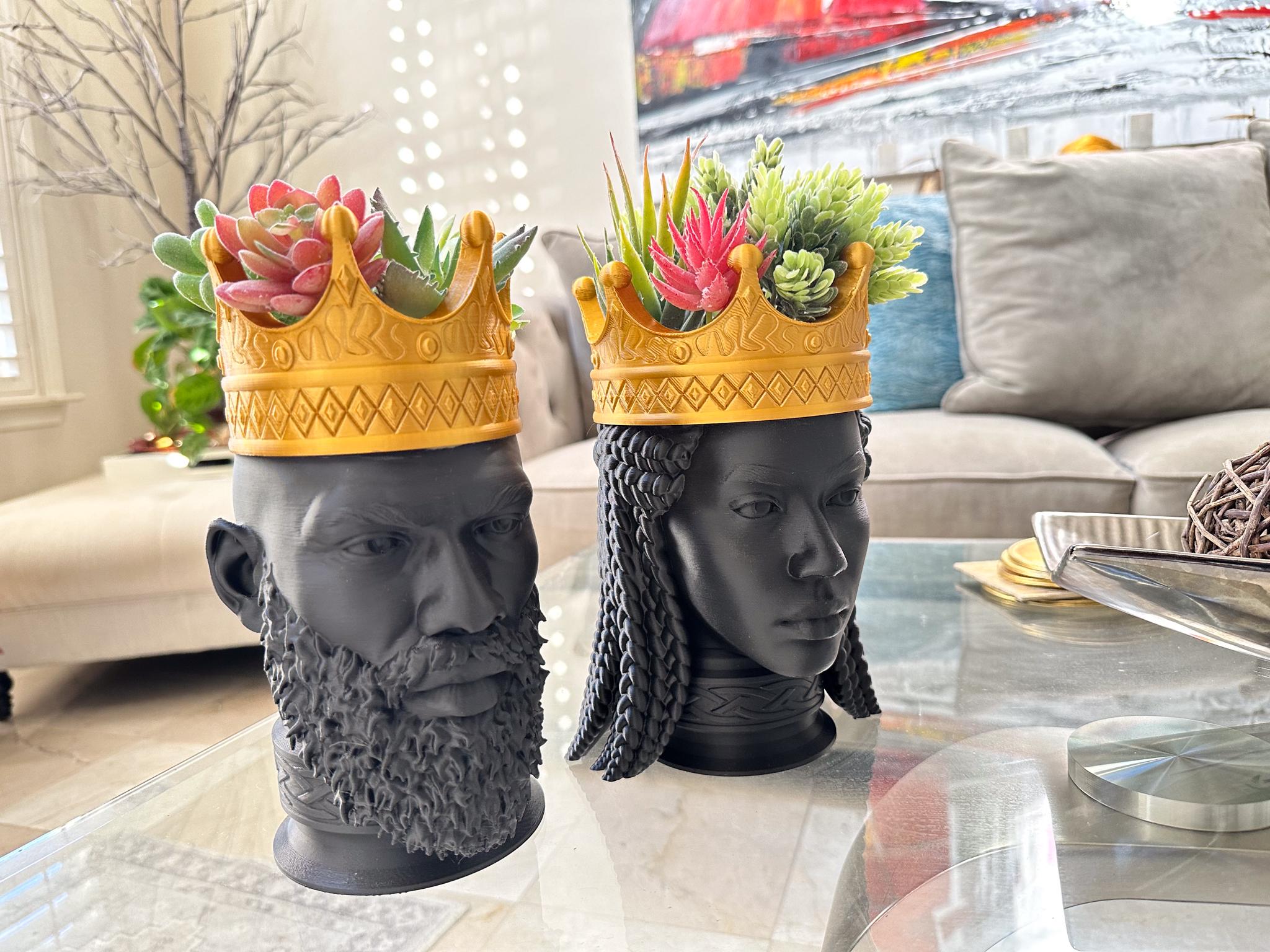 Afrocentric King and Queen Planter Set of 2 - Black Art - Etsy