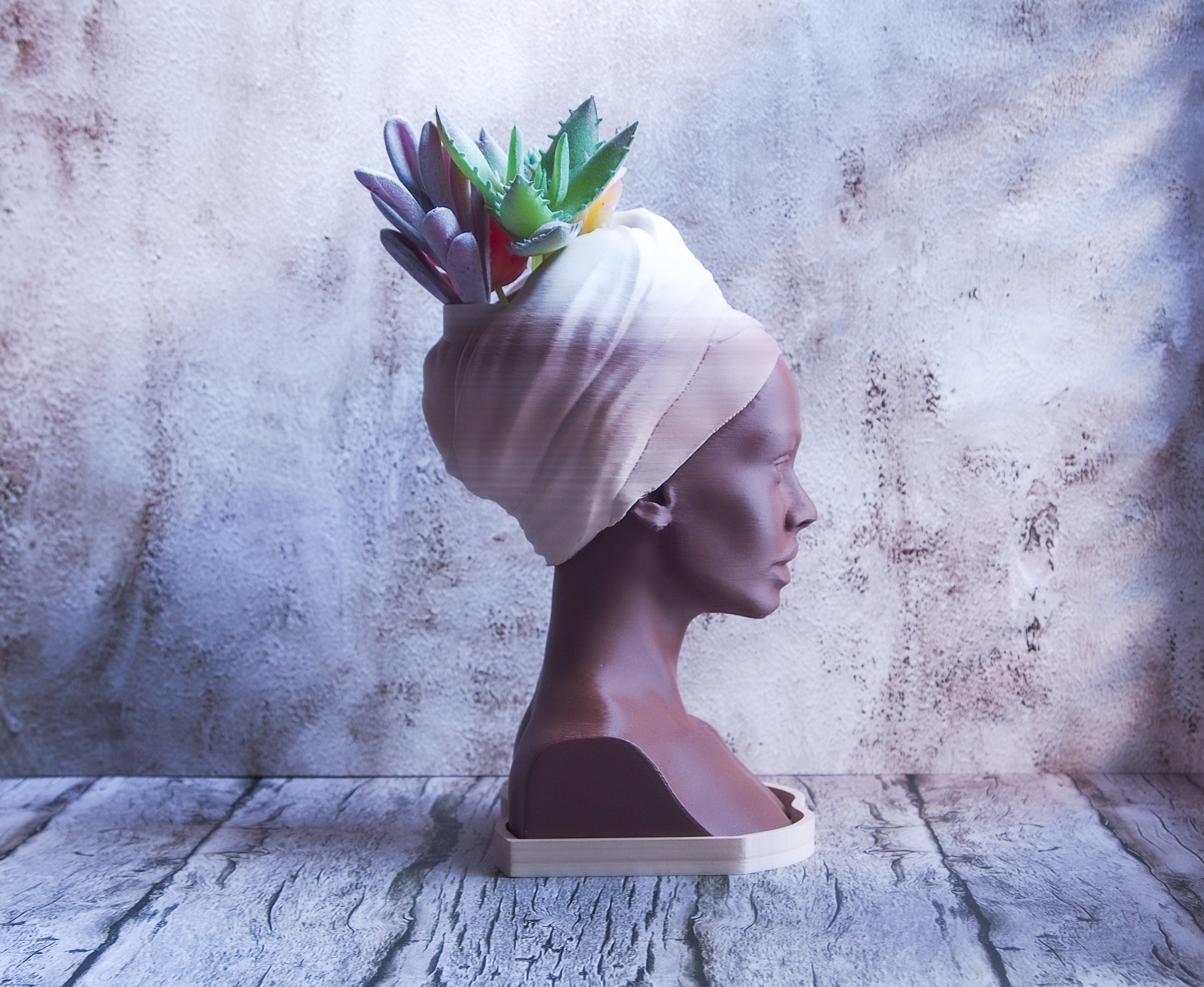African Woman Face Succulent Planter – Earth Tones Colors - African ...