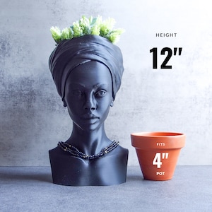 Afrocentric Woman Face Planter - Desk Planter, African Bust, Cozy Room ...