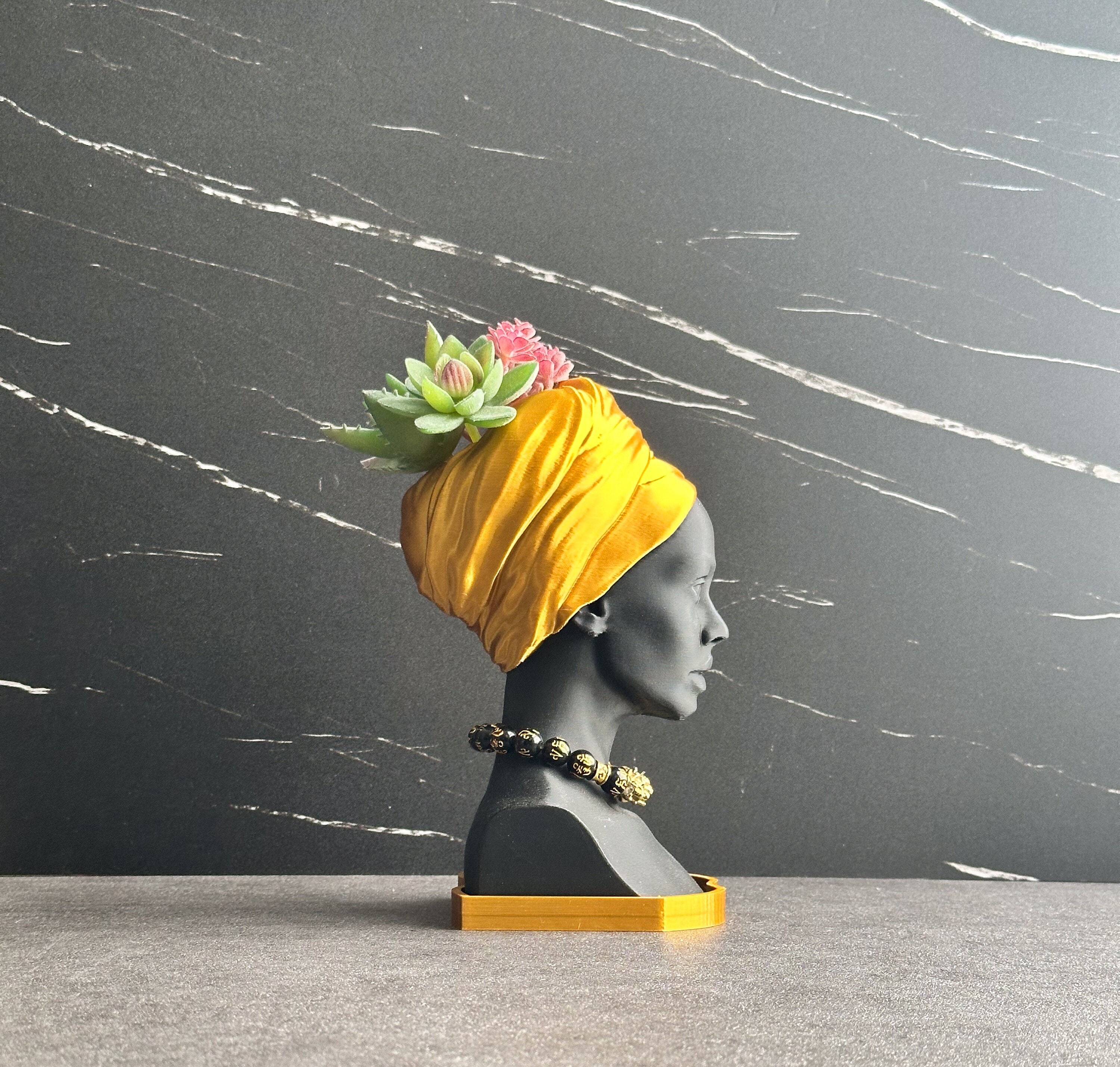 Gold Ebony Woman Face Succulent Afrocentric Planter - Etsy