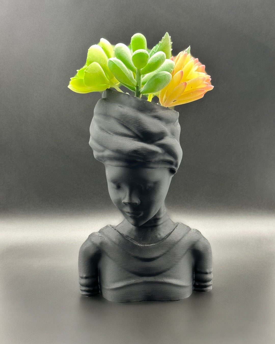 African Female Face Planter Pot | Female Statue Head Vase | Desk ...