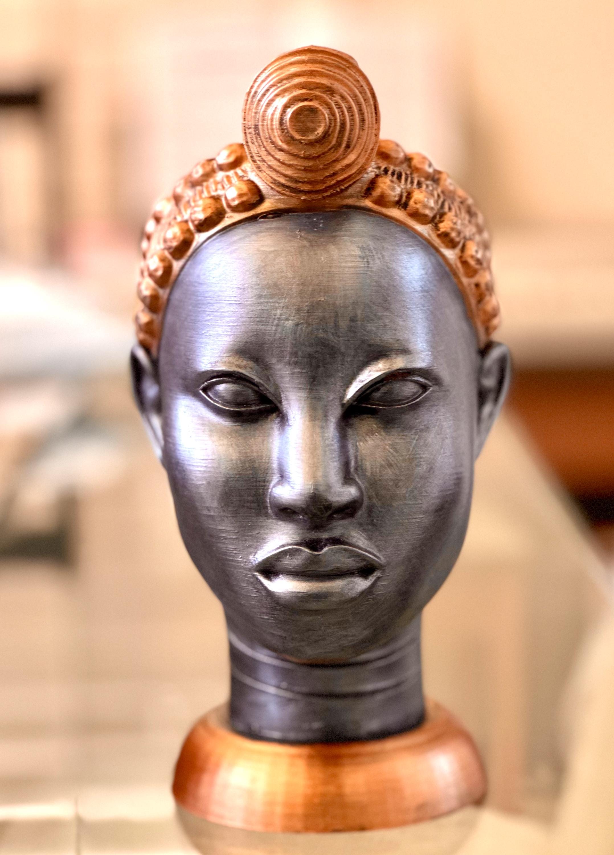 Crowned Head of an Oni - Ife Yoruba Sculpture, African Royalty Art ...