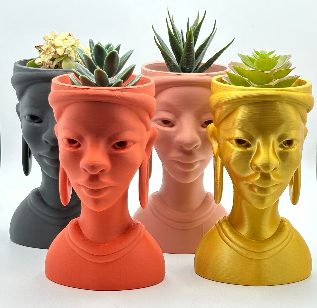 African Woman Planter | Desk Decor | Succulent Pots | Mother's Day Gift ...