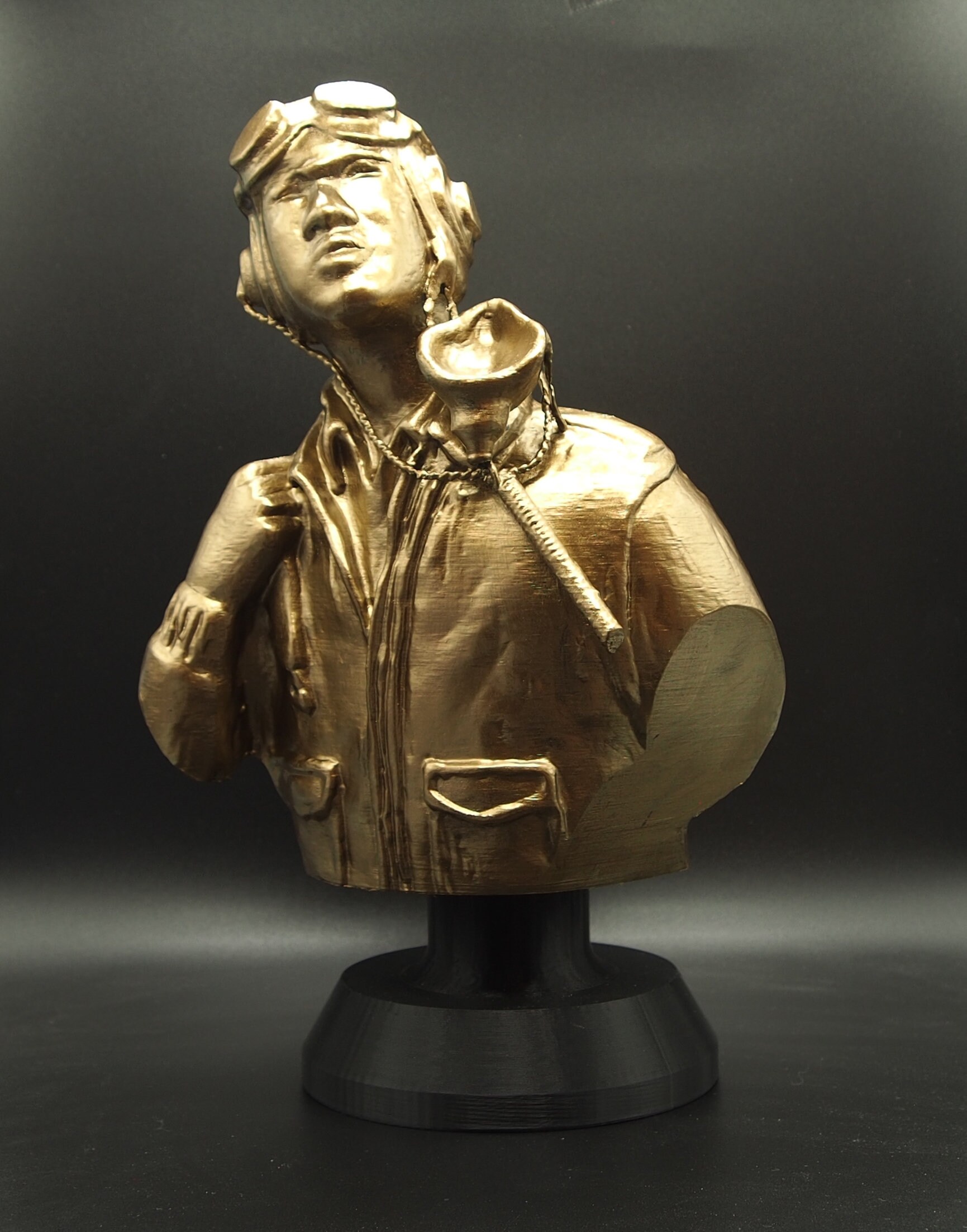 African American Tuskegee Airman Bust - Historical Tribute Sculpture ...
