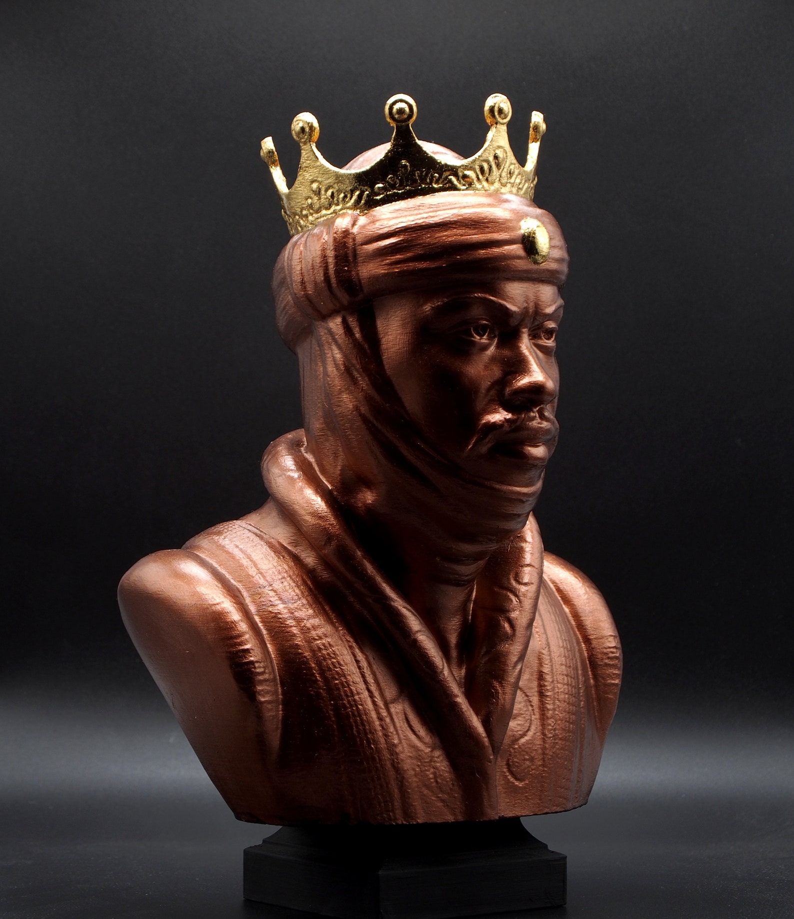 Mansa Musa Bust African King Statue Mali Art Sculpture Decorative Table ...