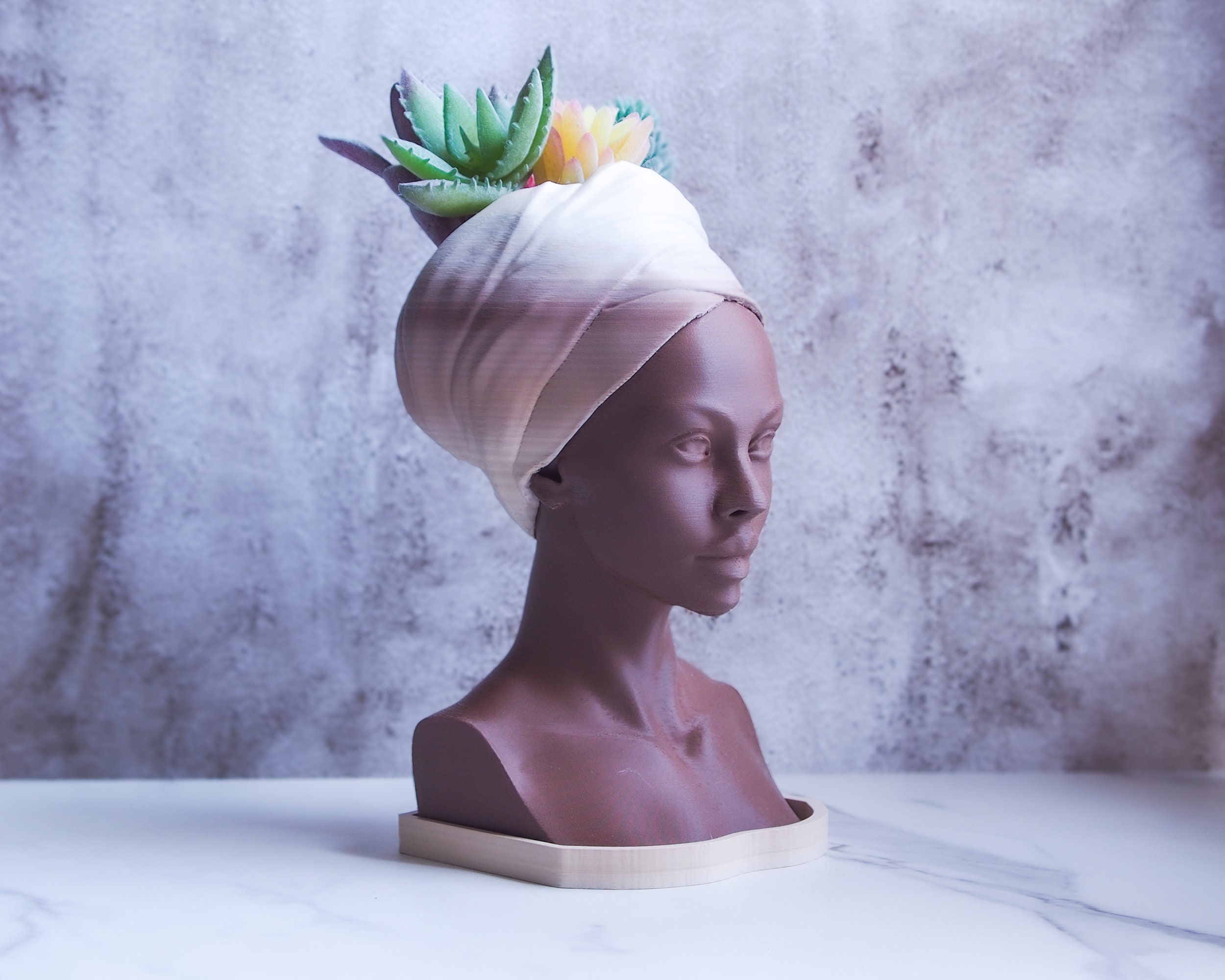 African Woman Face Succulent Planter – Earth Tones Colors - African ...