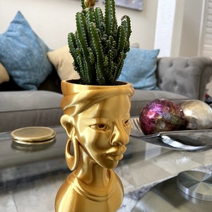 African Woman Planter | Desk Decor | Succulent Pots | Mother's Day Gift ...