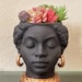 Afrocentric Woman Face Planter - Desk Planter, African Bust, Cozy Room ...