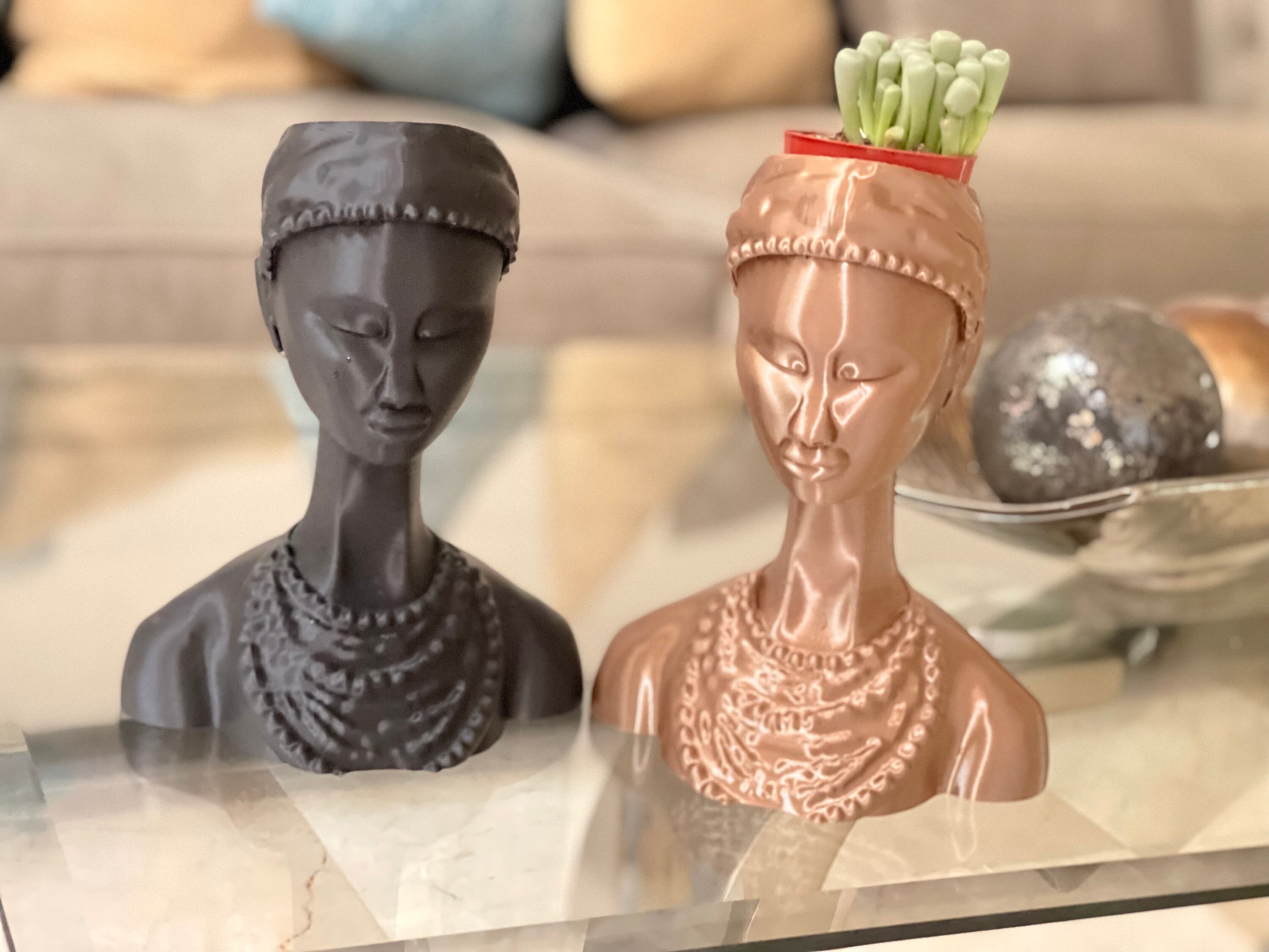 African Queen Face Head Planter Black Girl Pot | Etsy