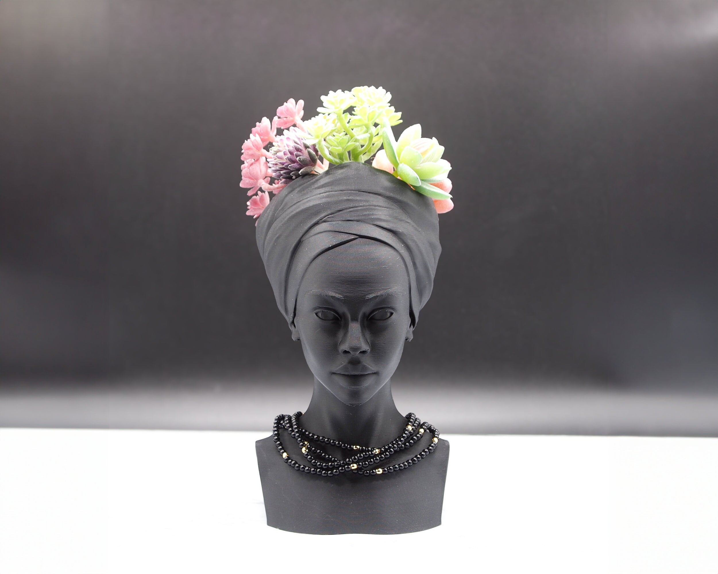 Afrocentric Woman Face Planter - Desk Planter, African Bust, Cozy Room ...