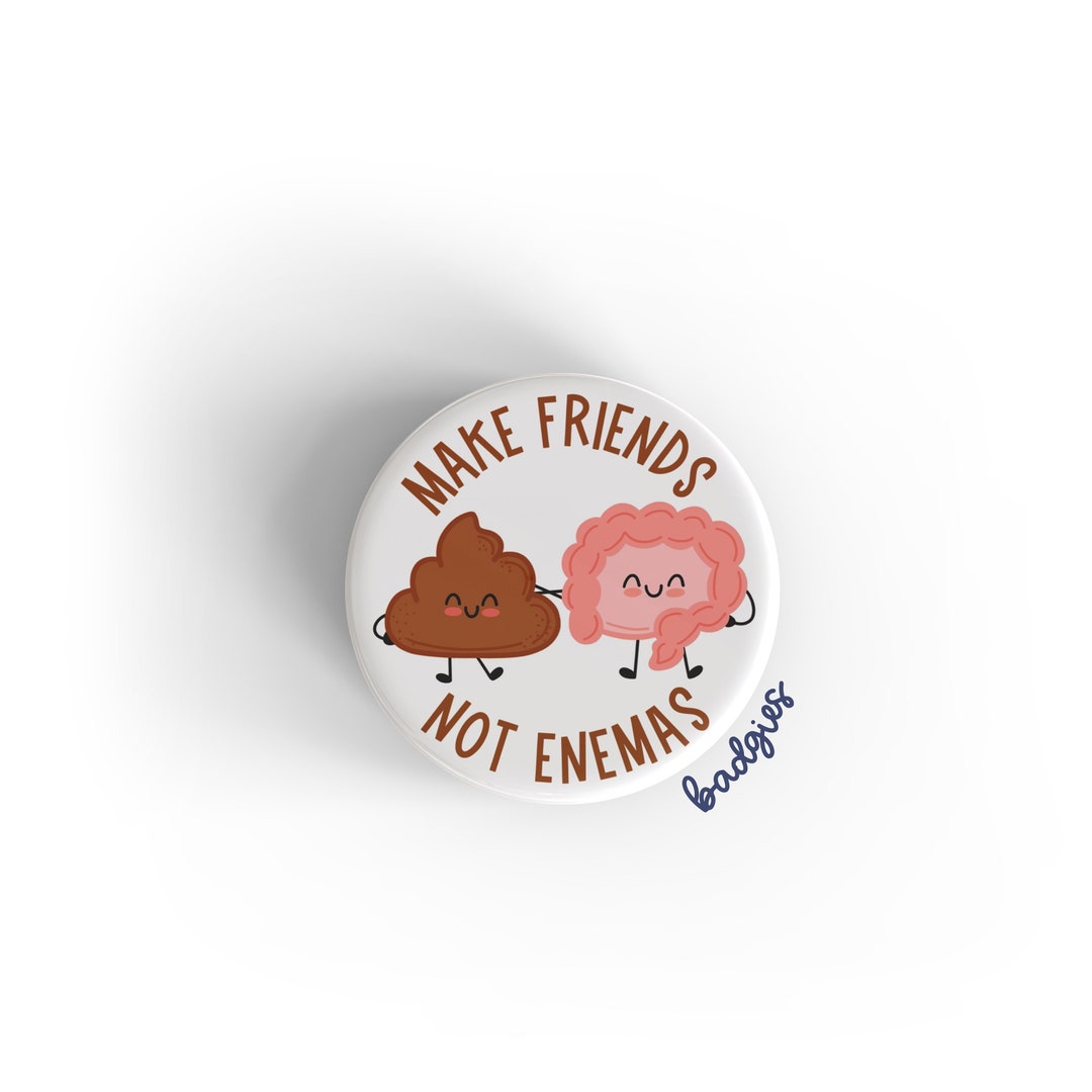 Make Friends Not Enemas Badgie, Funny GI Nurse Badge Reel Cover ...