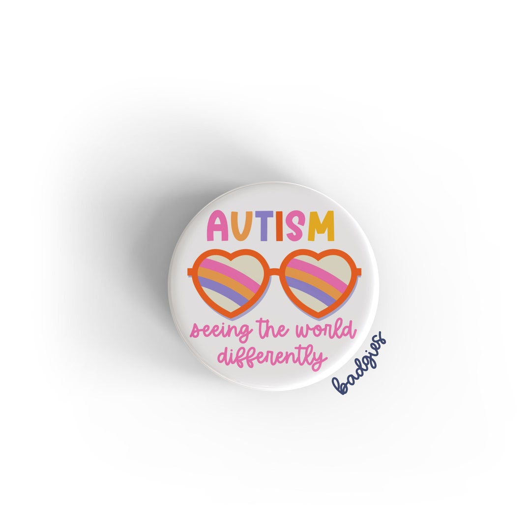 Autism Seeing the World Differently Badgie, Badge Reel Topper, Spectrum ...