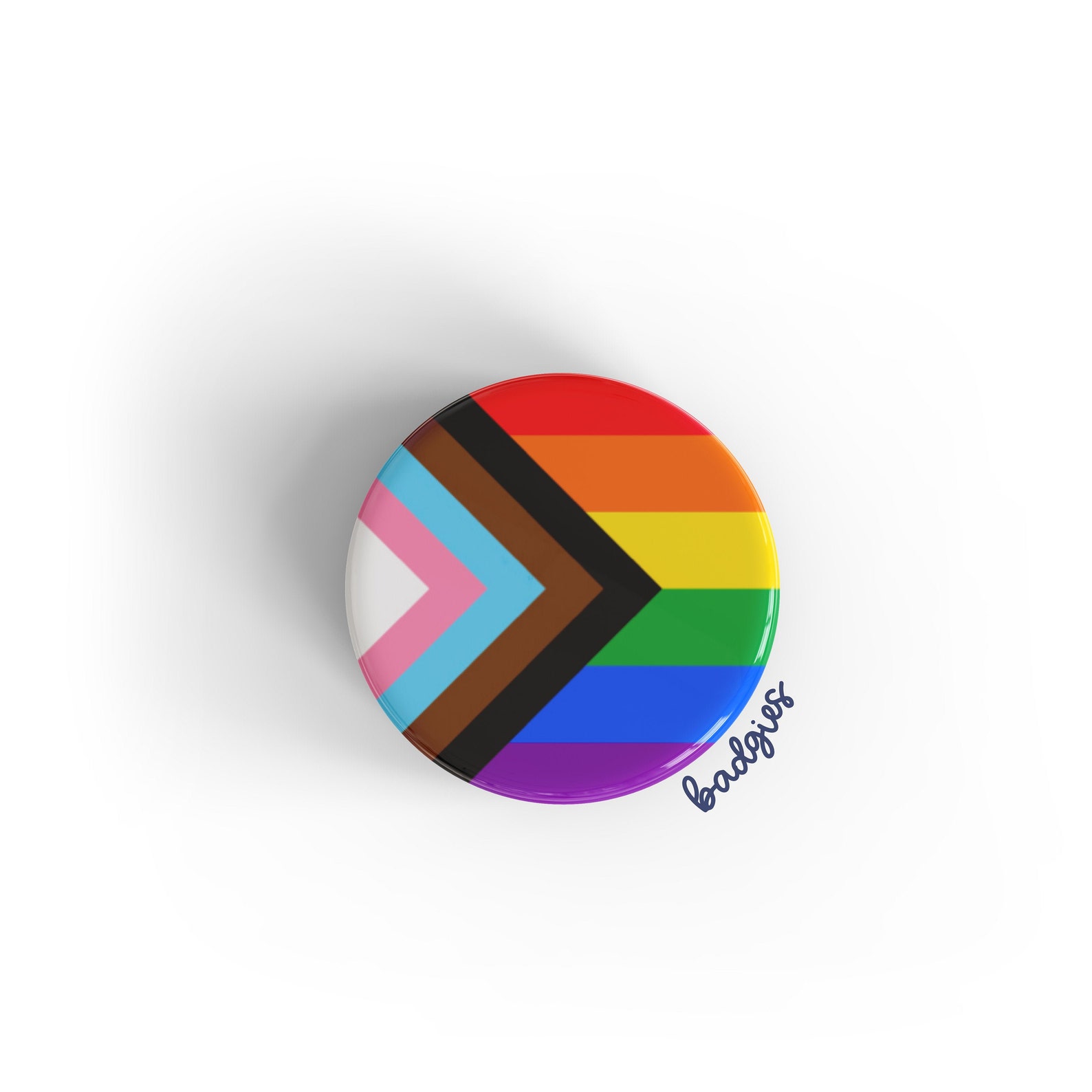 LGBTQ Progress Flag Badgie, Gay Pride Badge Reel Cover, Retractable ID ...