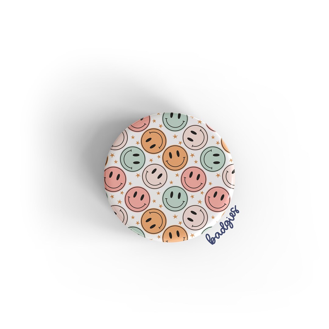 Smiley Face Pattern Badgie, Cute Badge Reel Cover, Peds Nurse, Oncology ...