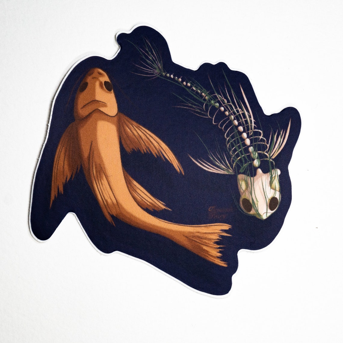 Life and Death Koi Skeleton Yin Yang Algae Waterproof - Etsy