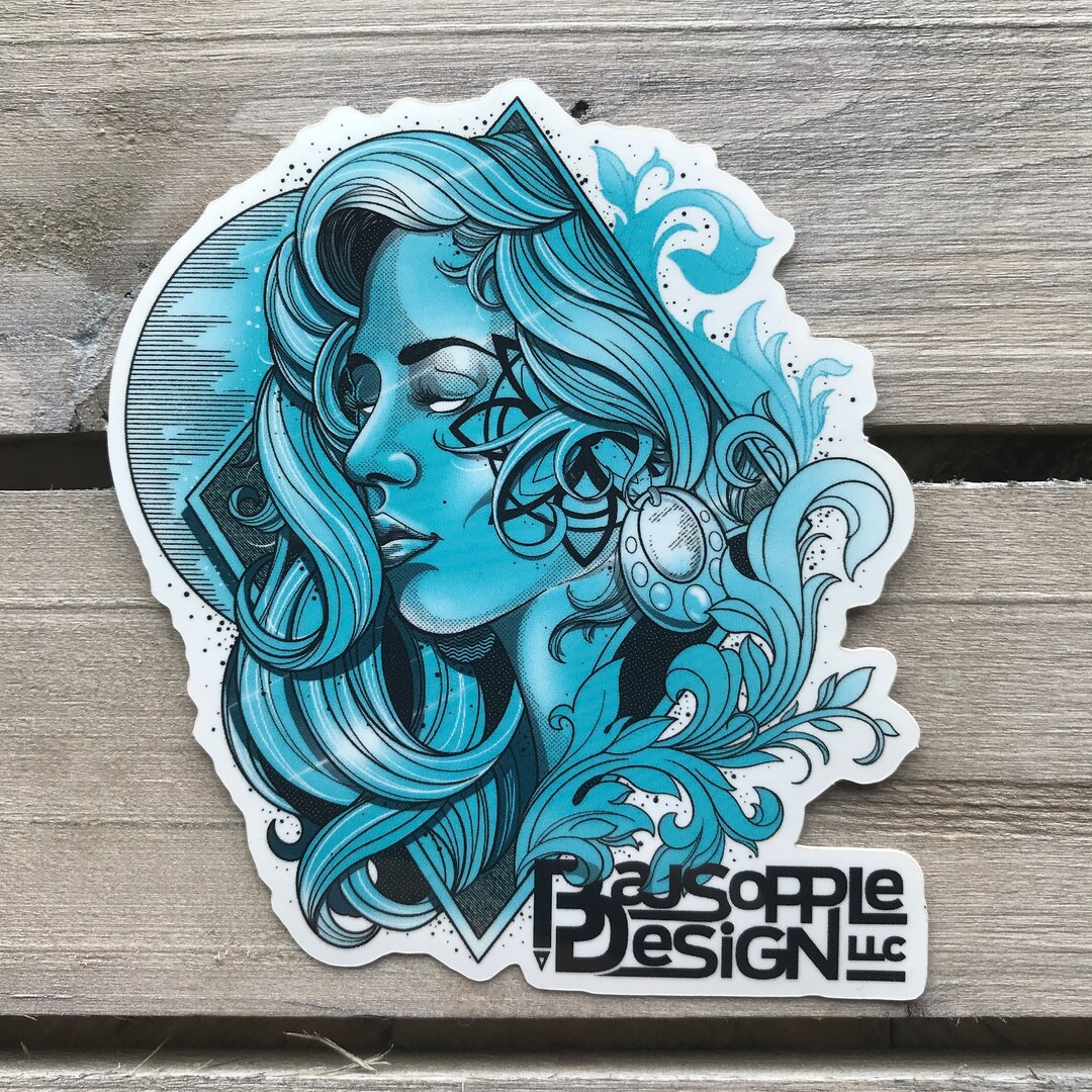 Moon Goddess Sticker - Vinyl Sticker - Bausopple Design - 3" Sticker - Etsy