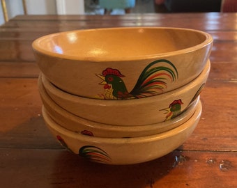Vintage Rooster Bowls - Etsy