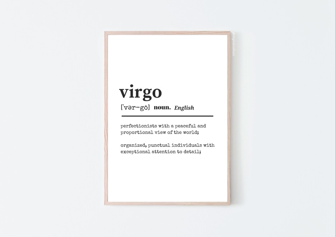 Virgo Definition Poster | Virgo Art Print | Virgo Gift | Dictionary ...
