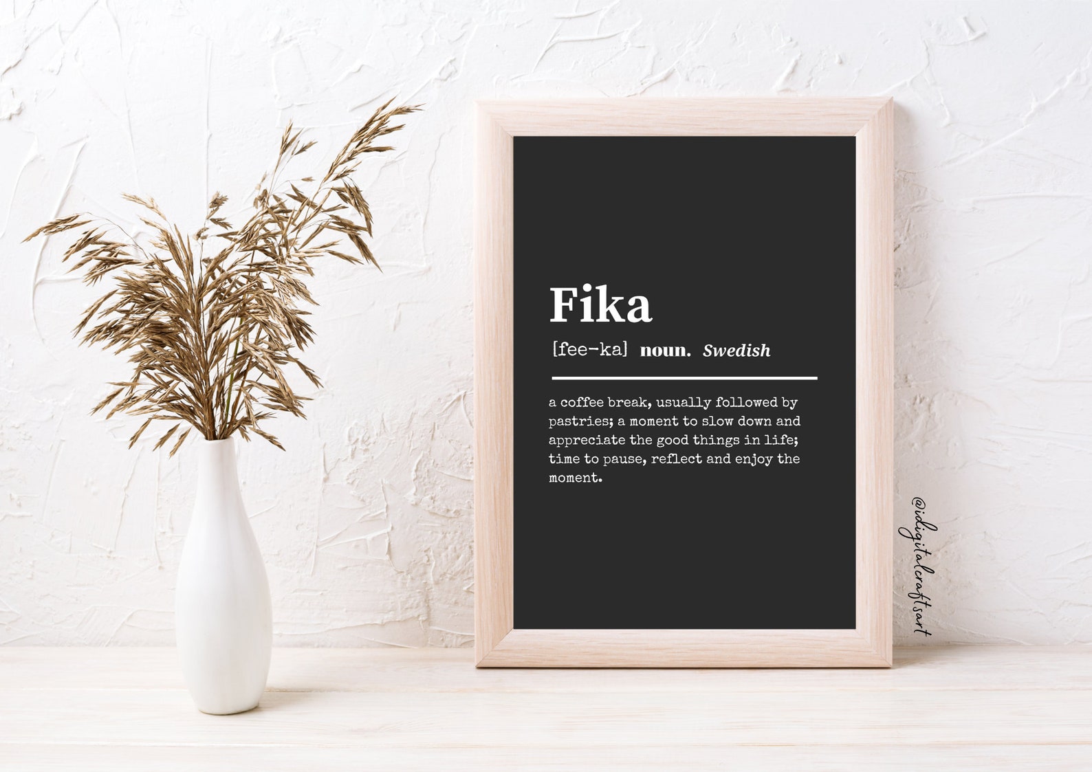 Fika Printable Sign Fika Definition Print Swedish Wall Art - Etsy