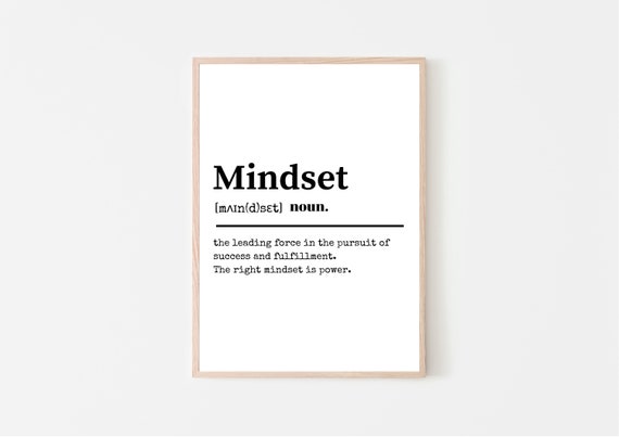 Mindset Definition Print Mindset Dictionary Poster Office | Etsy