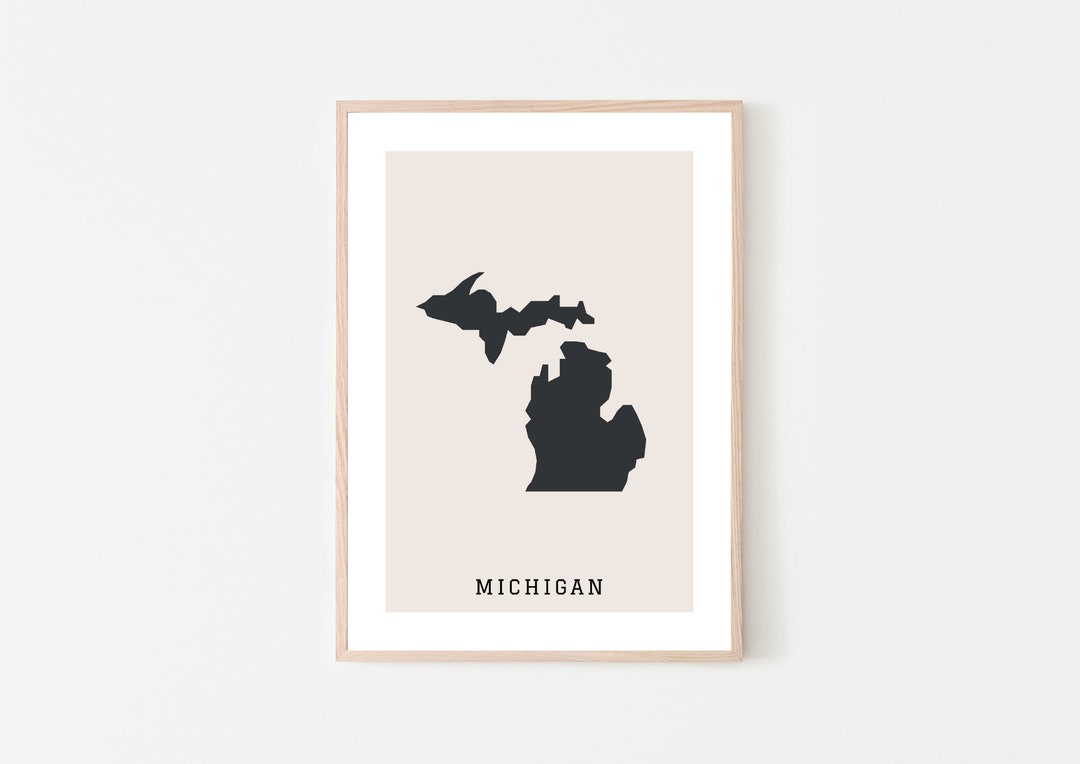 Michigan State | Michigan Map Print | Michigan State Print | Michigan ...