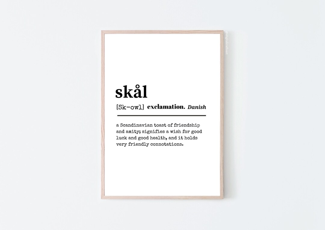 Skål Definition Print Scandinavian Definition Nordic Art - Etsy