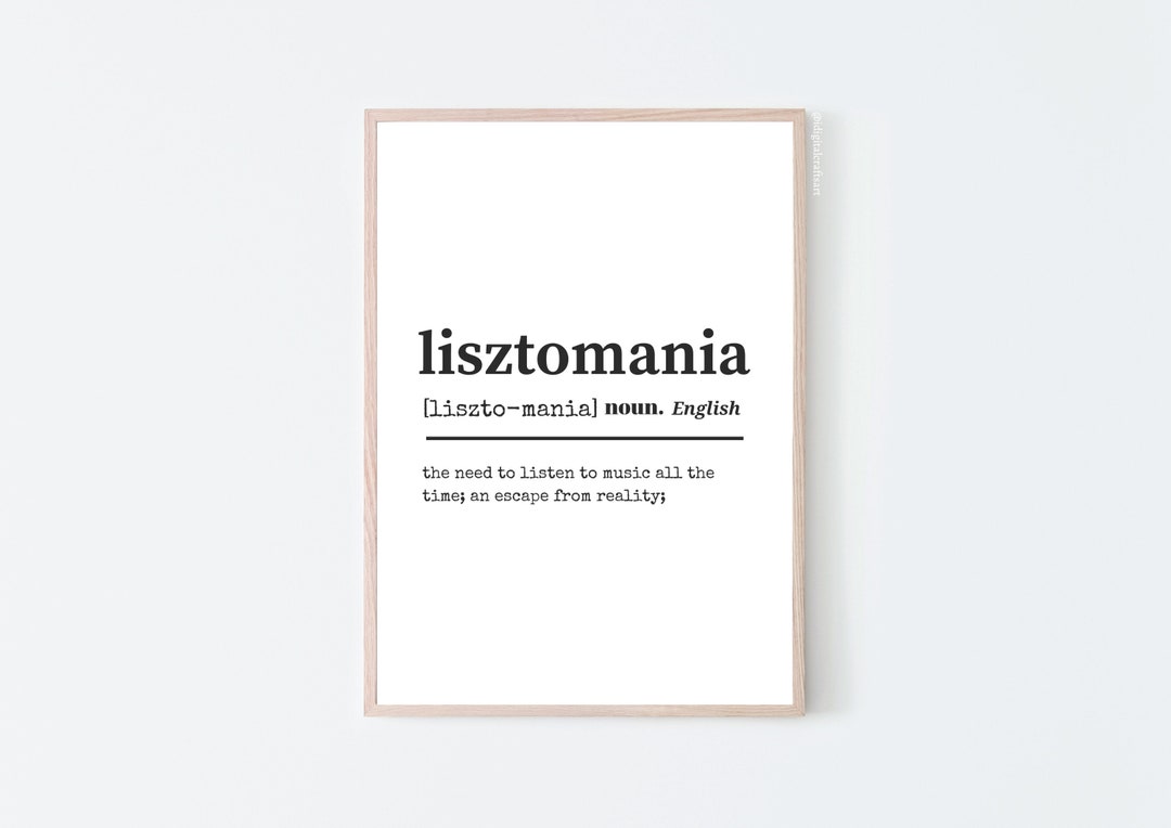 Lisztomania Definition Poster | Humorous Definition Print | Lisztomania ...