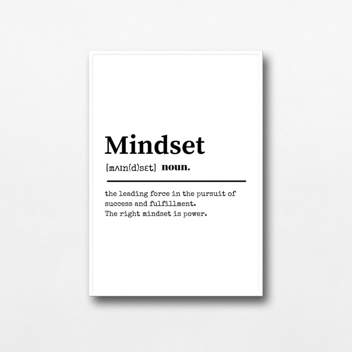 Mindset Definition Print Mindset Dictionary Poster Office | Etsy