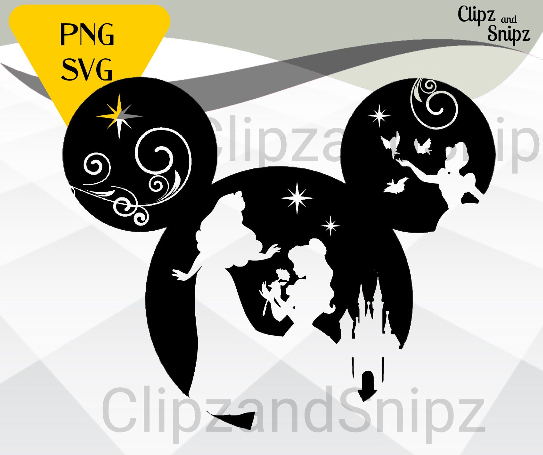Princess SVG and PNG Clipart Instant Digital Download Mickey - Etsy Canada