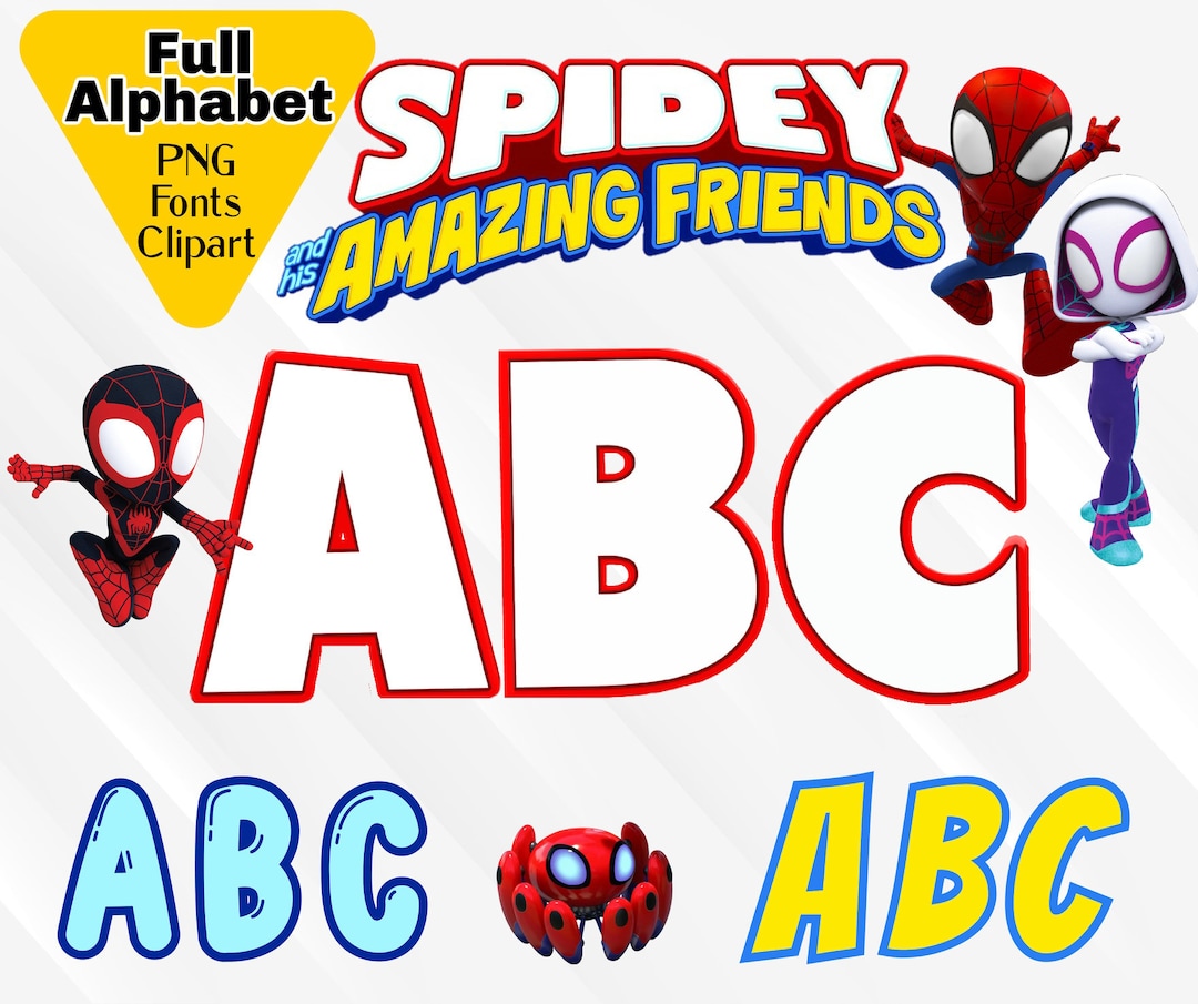 Spidey and His Amazing Friends Alphabet Spidey Font Spidey - Etsy