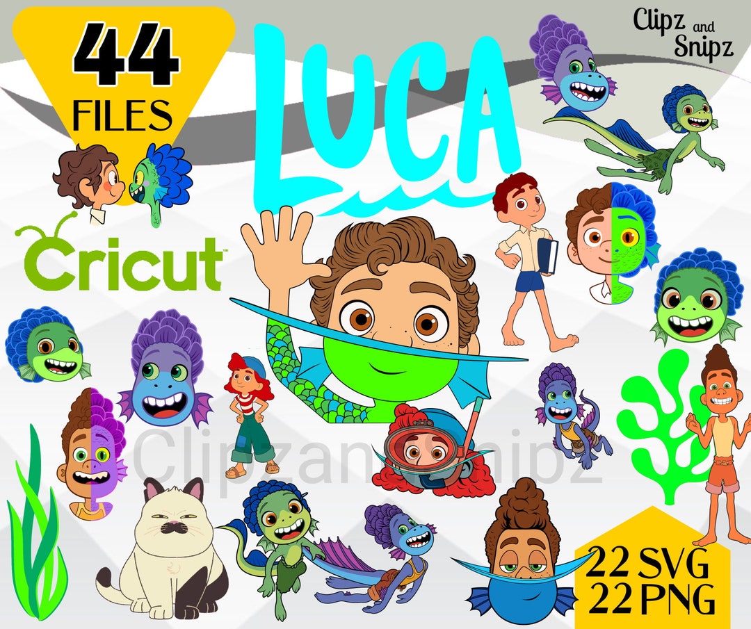 Luca SVG Bundle PNG Clipart for Cricut Instant Digital Download Layered ...