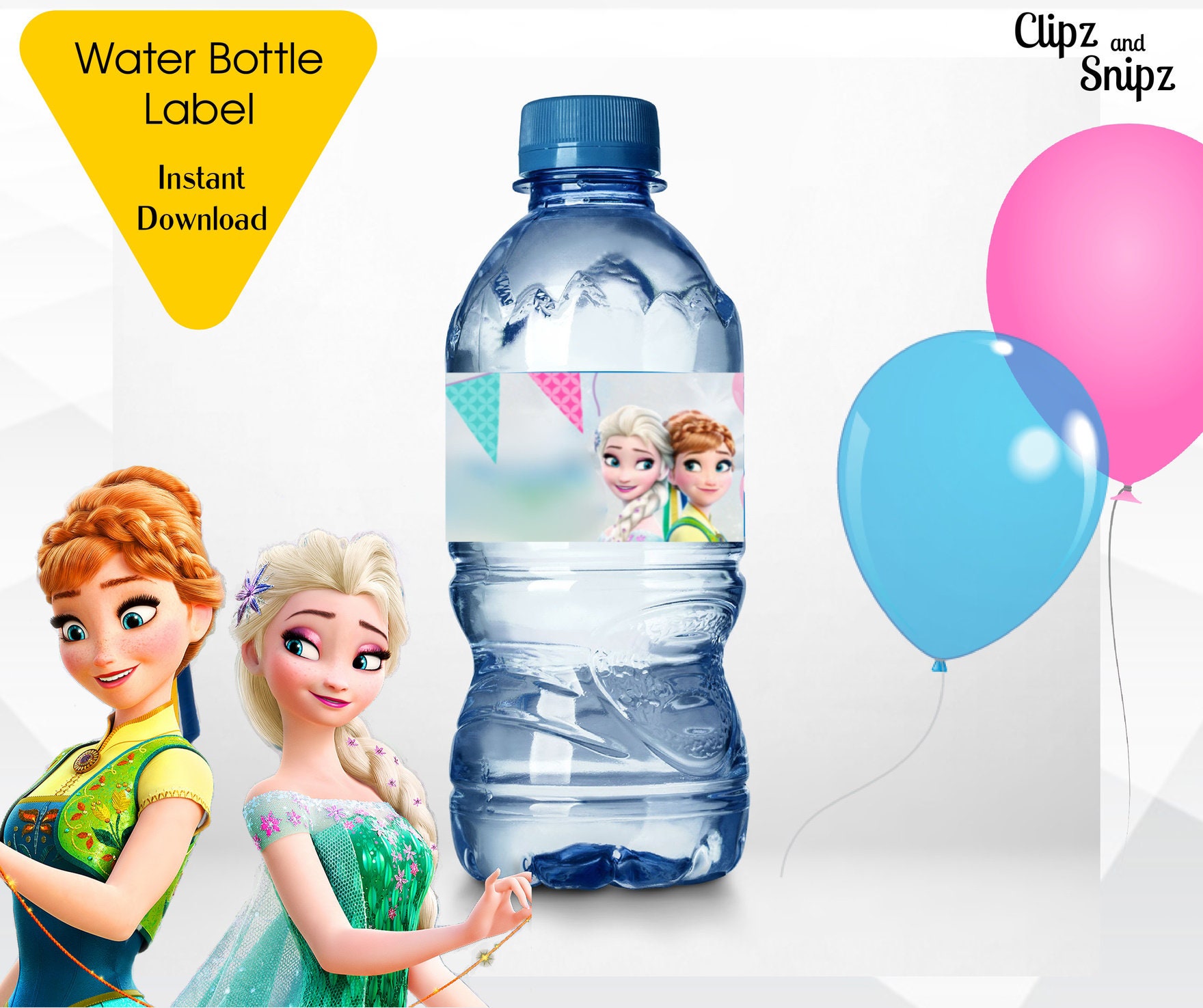 Water Bottle Label Template Frozen