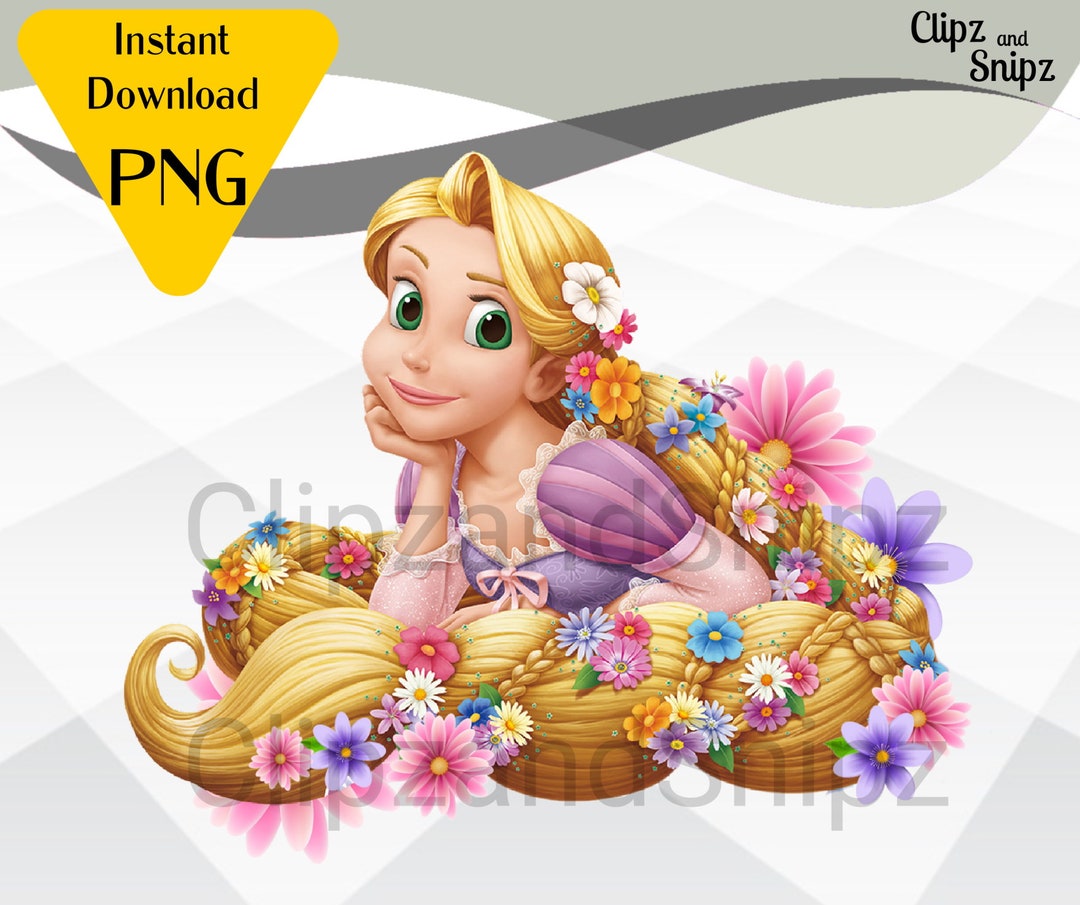 Tangled PNG Clipart, Rapunzel Instant Digital Download for Iron ...