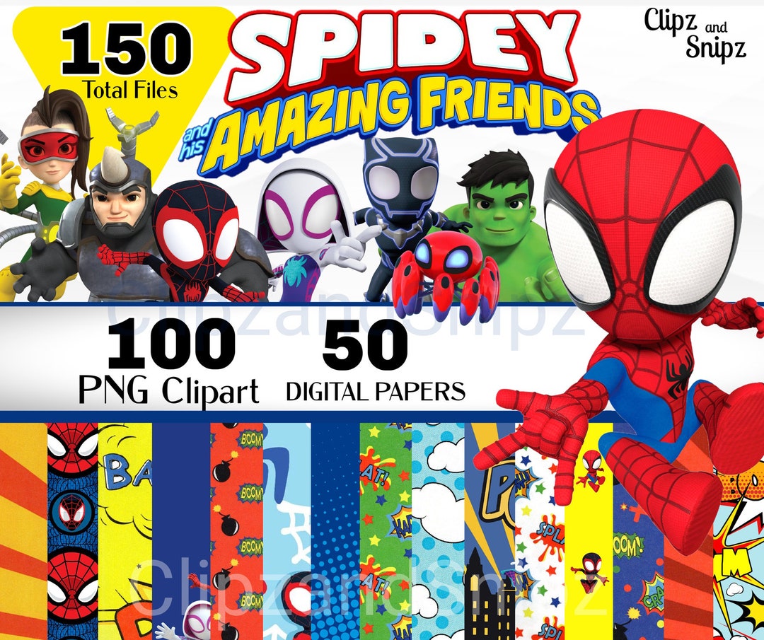 Spidey and His Amazing Friends PNG Clipart, Spidey Digital Paper ...