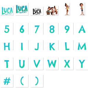 Luca Alphabet, Luca Font, Luca PNG Clipart, Luca Numbers and Letters ...