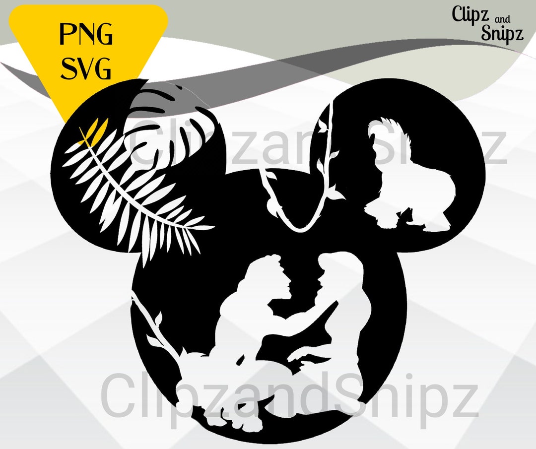 Tarzan SVG PNG Clipart Mickey Ears Instant Digital Download Tarzan and ...