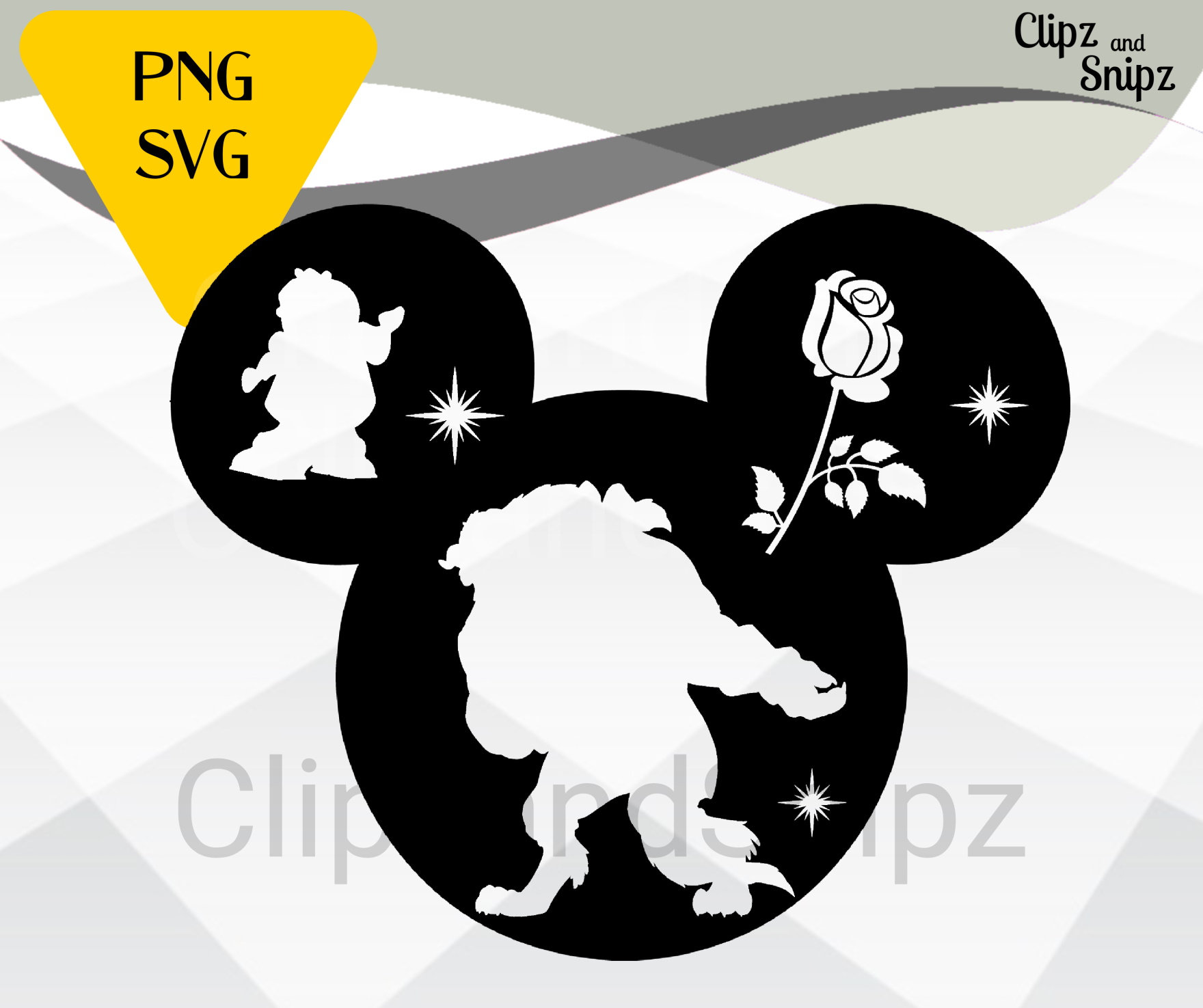 Beauty and the Beast SVG and PNG Clipart Beast Instant Digital - Etsy ...