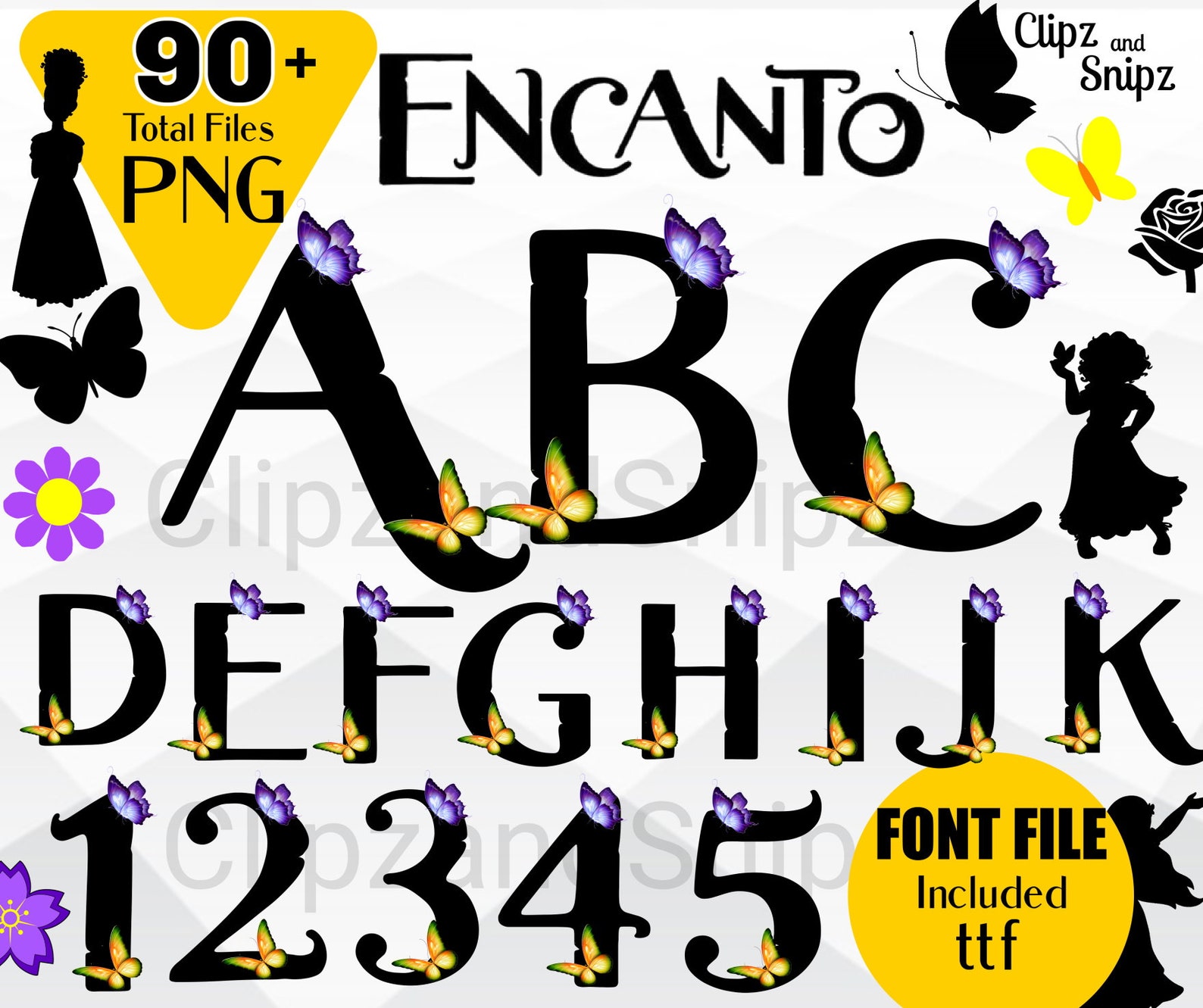 Encanto Alphabet PNG Clipart Instant Digital Download Numbers - Etsy
