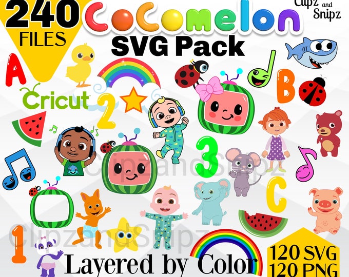 Cocomelon SVG Layered Images PNG Clipart SVG Instant Digital Download ...