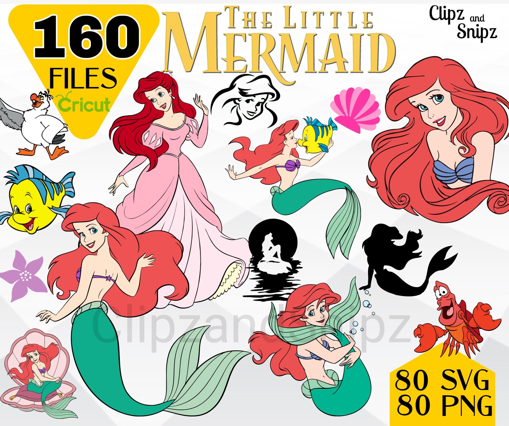 Papercraft Layered Cricut File Little Mermaid Head SVG Sebastian cricut ...