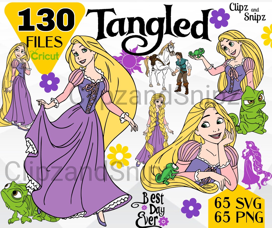 Tangled SVG, Tangled PNG, Princess SVG, Clipart Layered Files for ...