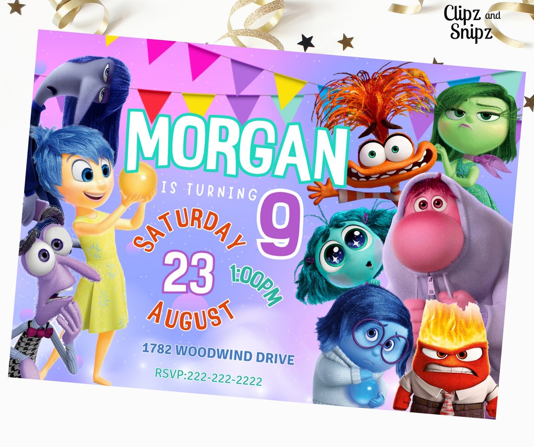 Inside Out 2 Birthday Invitation, Editable Inside Out Invitation With ...