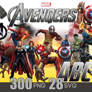 Avengers Clipart, Avengers PNG Bundle, Avengers SVG, Superhero Clipart ...