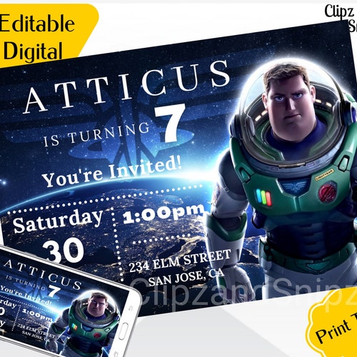 Lightyear Invitation Lightyear Birthday Lightyear Party - Etsy