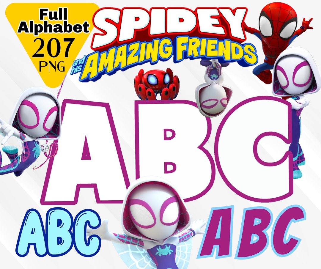 Spidey y sus increíbles amigos alfabeto, Spidey Ghost Spider Font ...